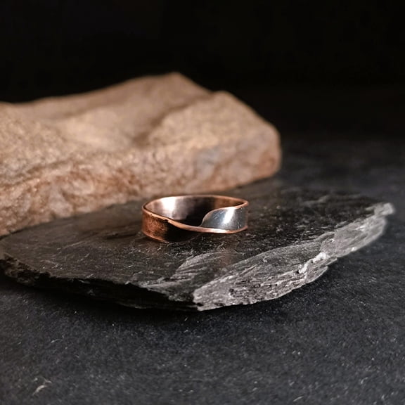 LD DESIGNS Adjustable Copper Ring, Handmade Minimalist Boho Wrap Band ...