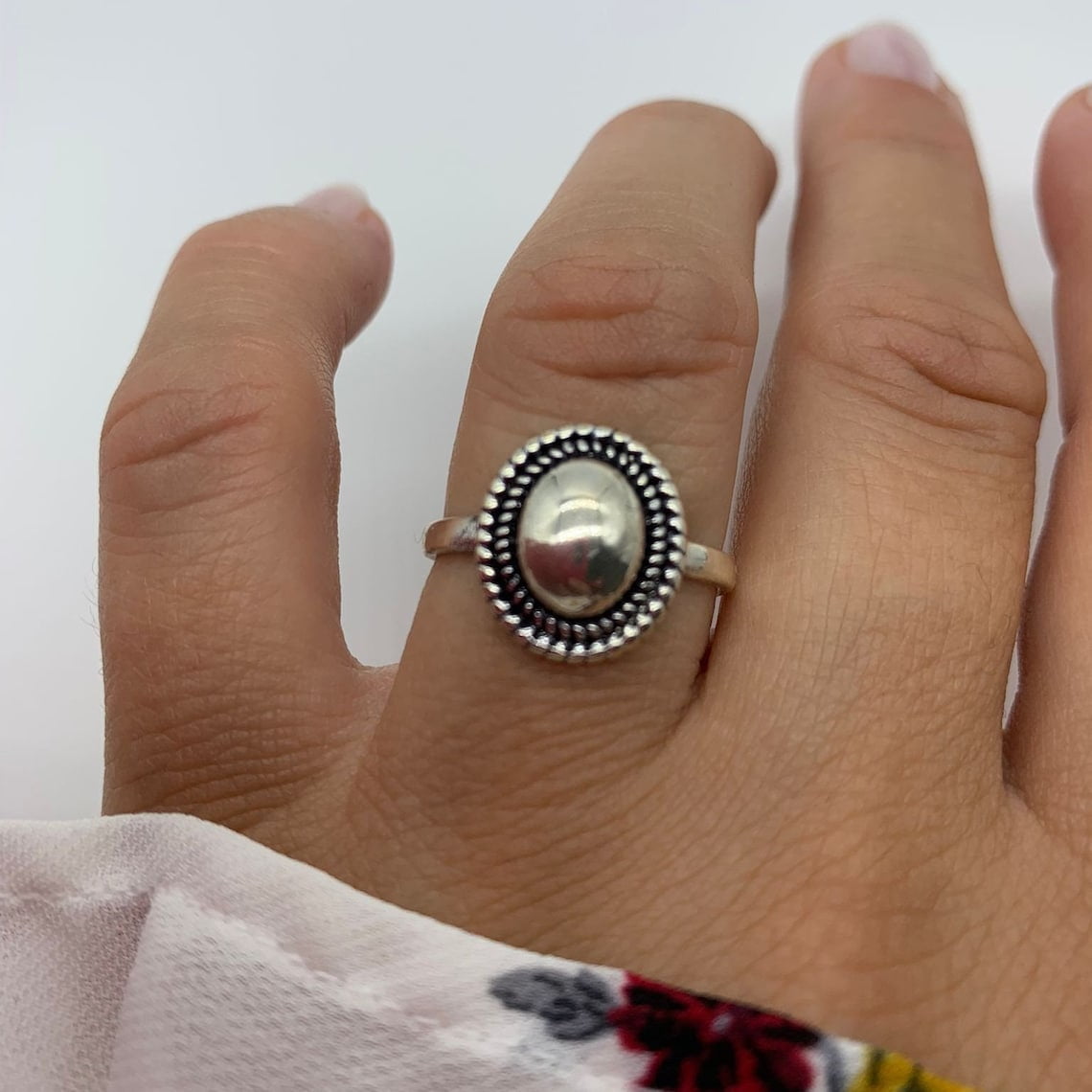 LD DESIGNS Silver Beaded Bead Ring, Chunky Ring, Boho Jewelry, Gift For ...