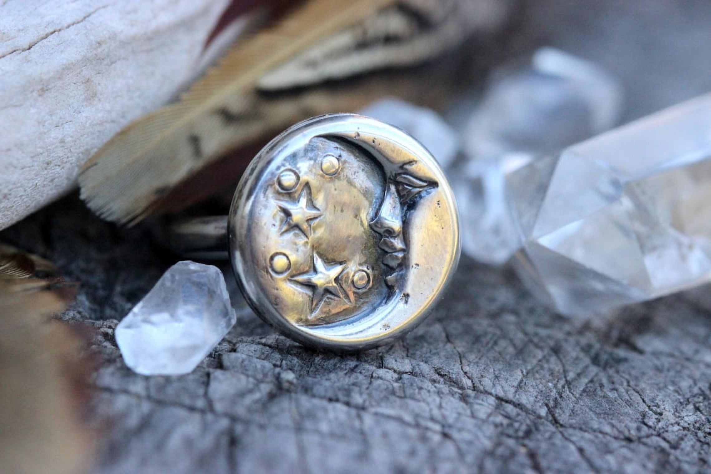 LD DESIGNS Silver Moon Ring Moon Jewelry Celestial Jewelry Sterling ...