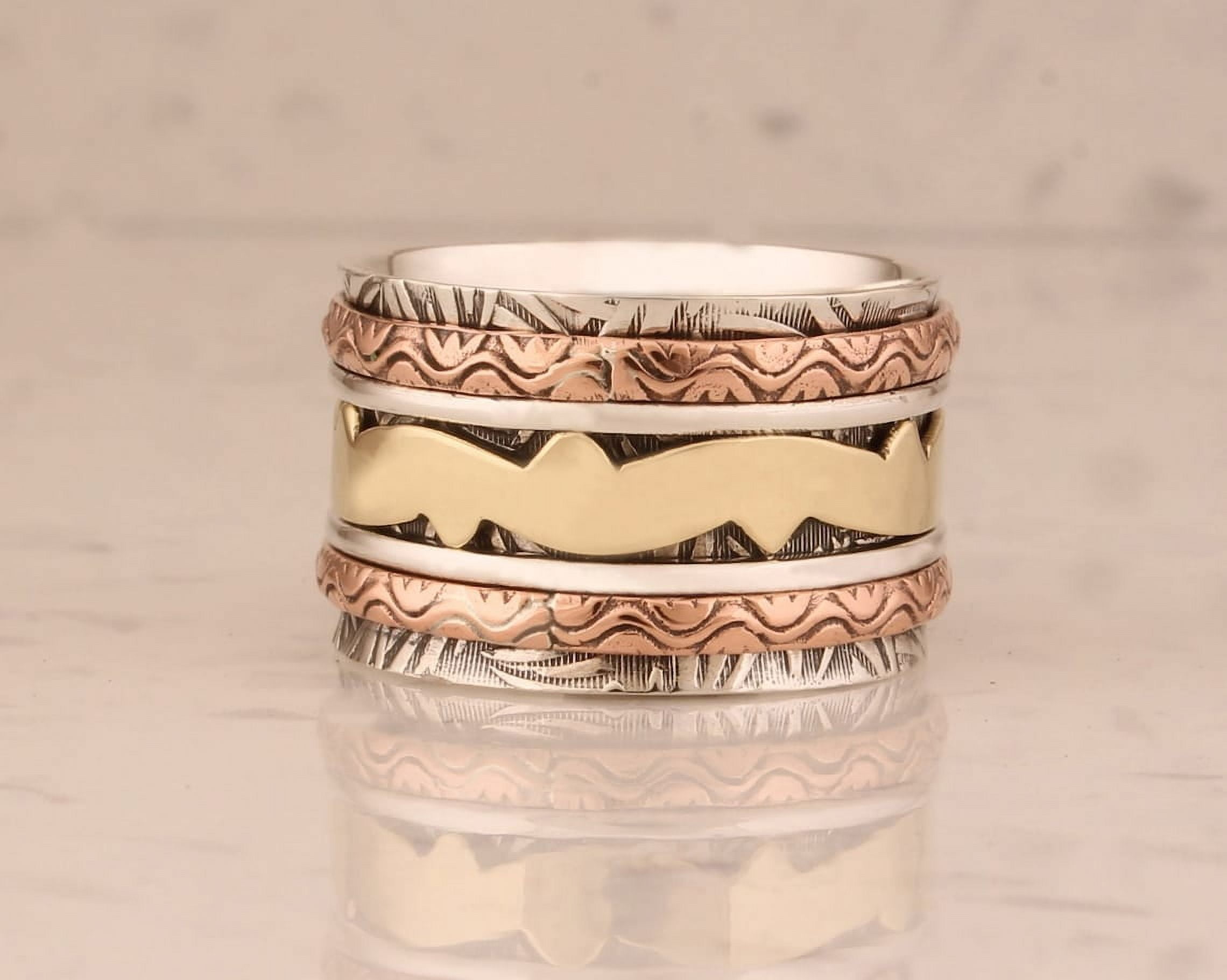 LD DESIGNS Solid 925 Sterling Silver Spinner Ring – Wide Band Fidget ...