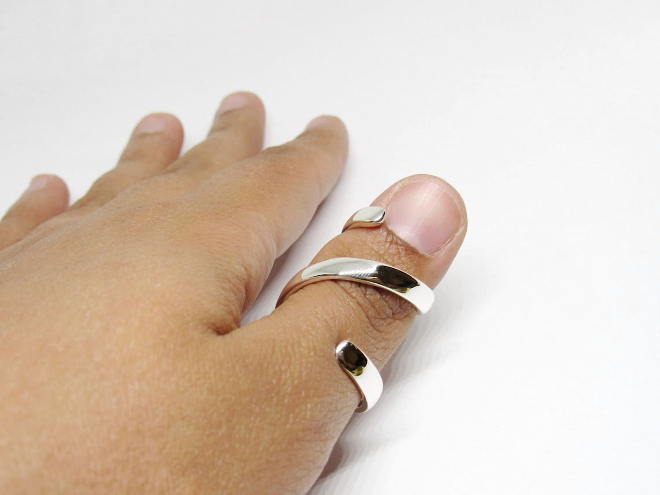 LD DESIGNS Sterling Silver Spiral Splint Ring • Adjustable Thumb ...