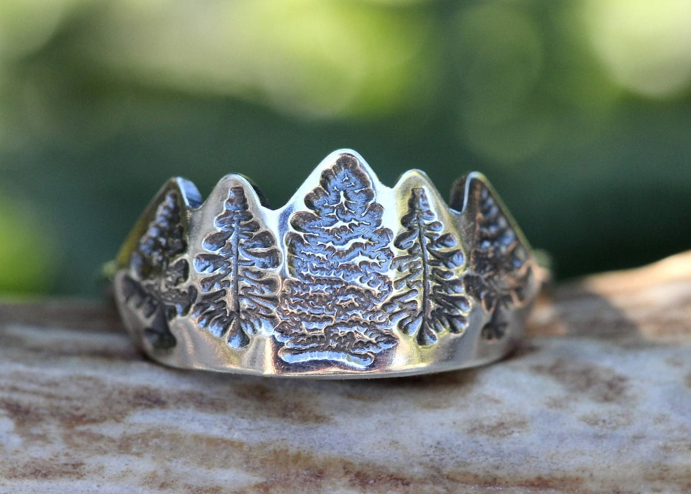 LD DESIGNS Sterling Silver Tree Ring Mountain Ring Forest Ring Nature ...