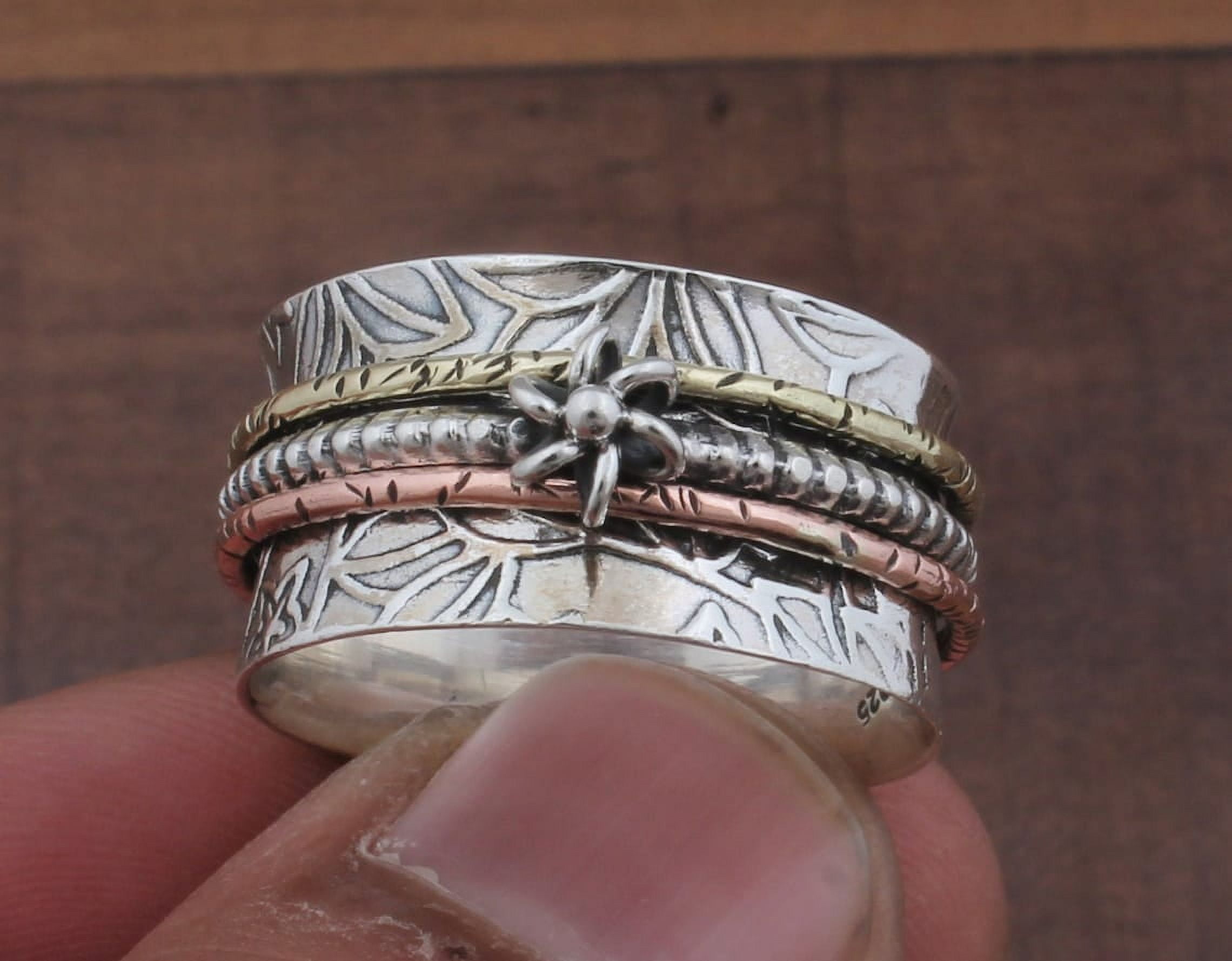 LD DESIGNS Sun Sterling Silver Spinner Ring – Handmade 925 Silver ...