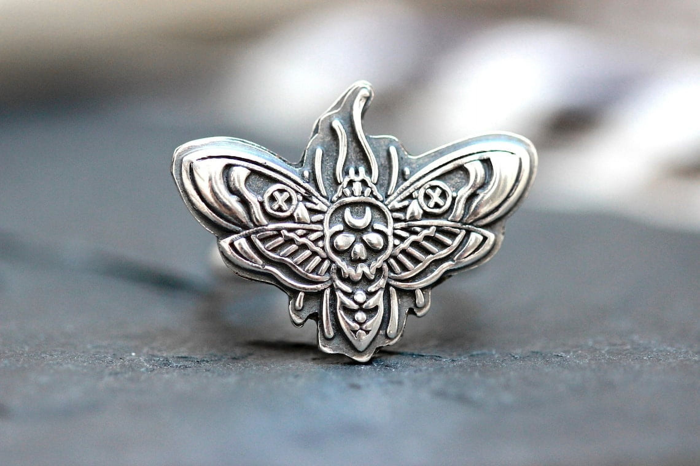 LD DESIGNSDeaths Head Moth Ring Sterling Silver Insect Ring Statement ...