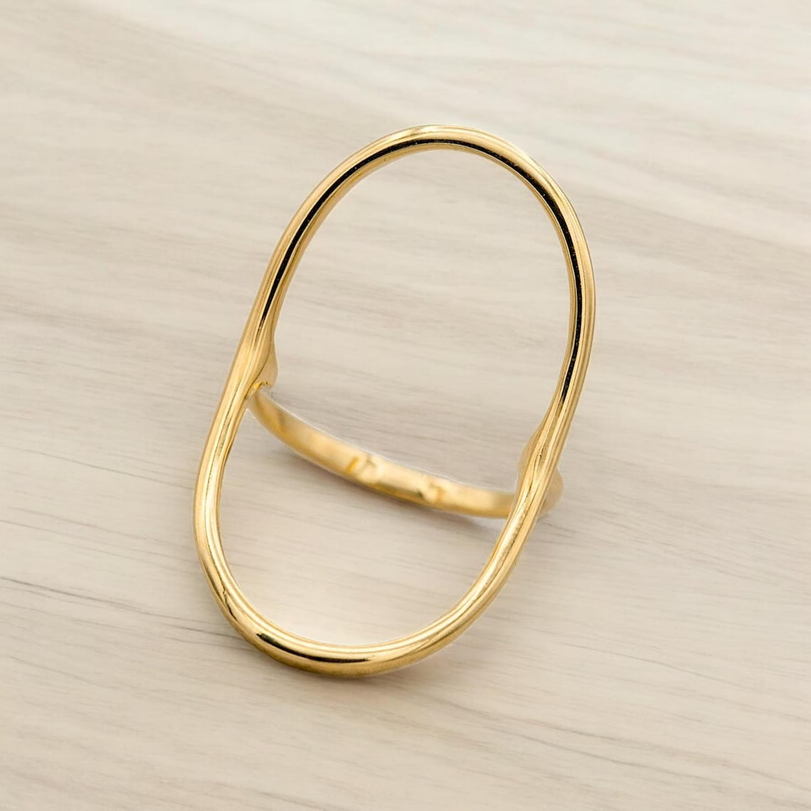 LD DESIGNSLuxury Oval Gold Karma Ring – 14K Gold Filled Spiritual Symbol – Handmade Minimalist ...