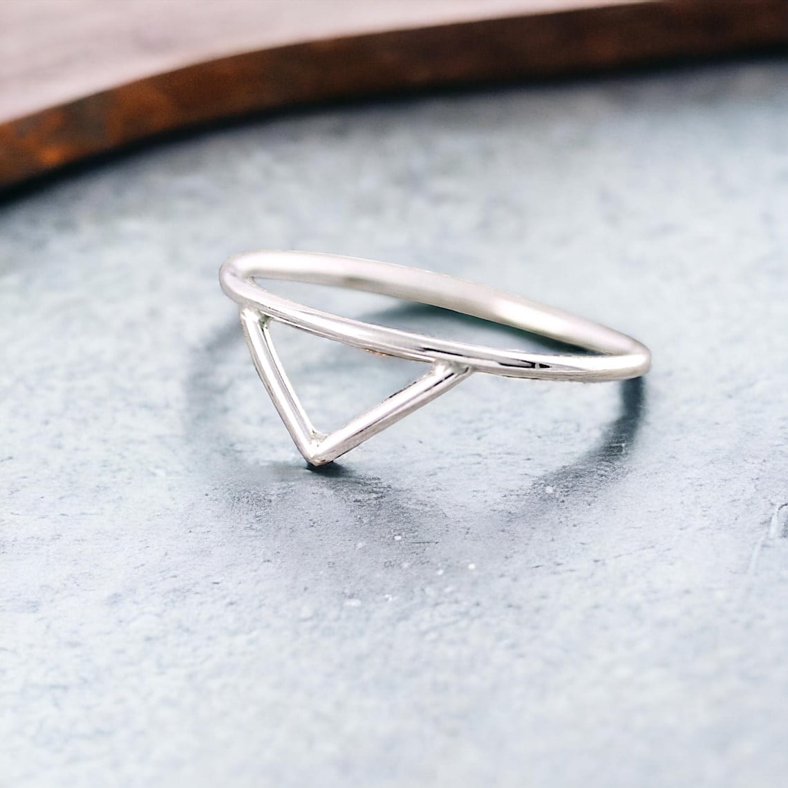 LD DESIGNSTriangle Sterling Silver Ring – Handmade Minimalist Geometric ...