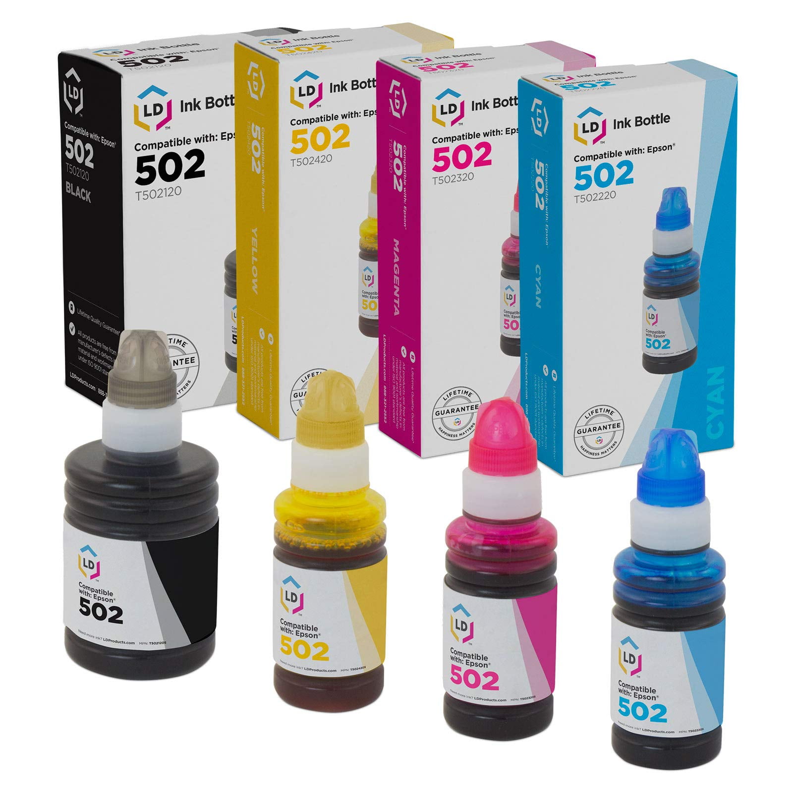 LD Products Compatible Ink Bottle Replacement for Epson 502 (Black ...