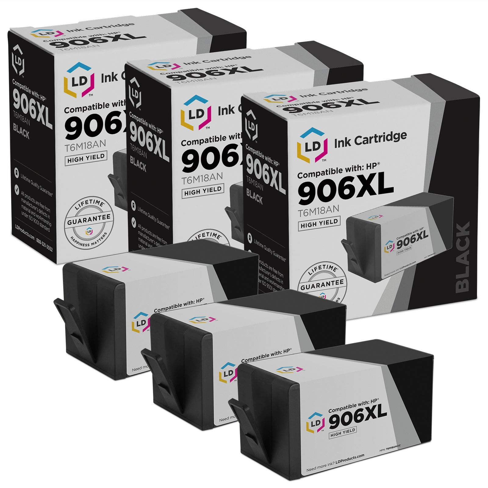 LD Products 3PK Compatible Replacement for HP 906XL 902XL Extra HY ...
