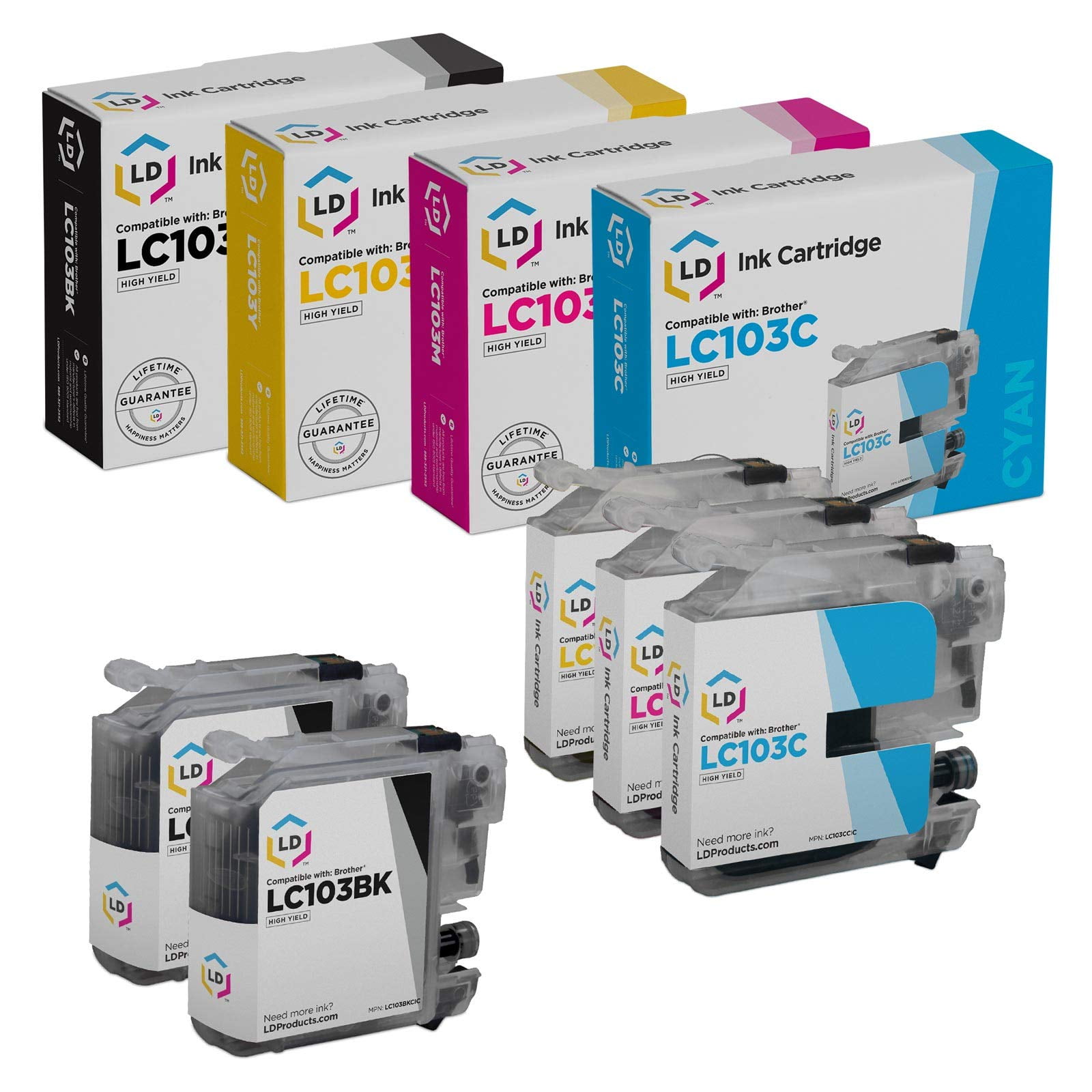 LD Products Compatible Ink Cartridge Replacement for Brother LC103 High ...