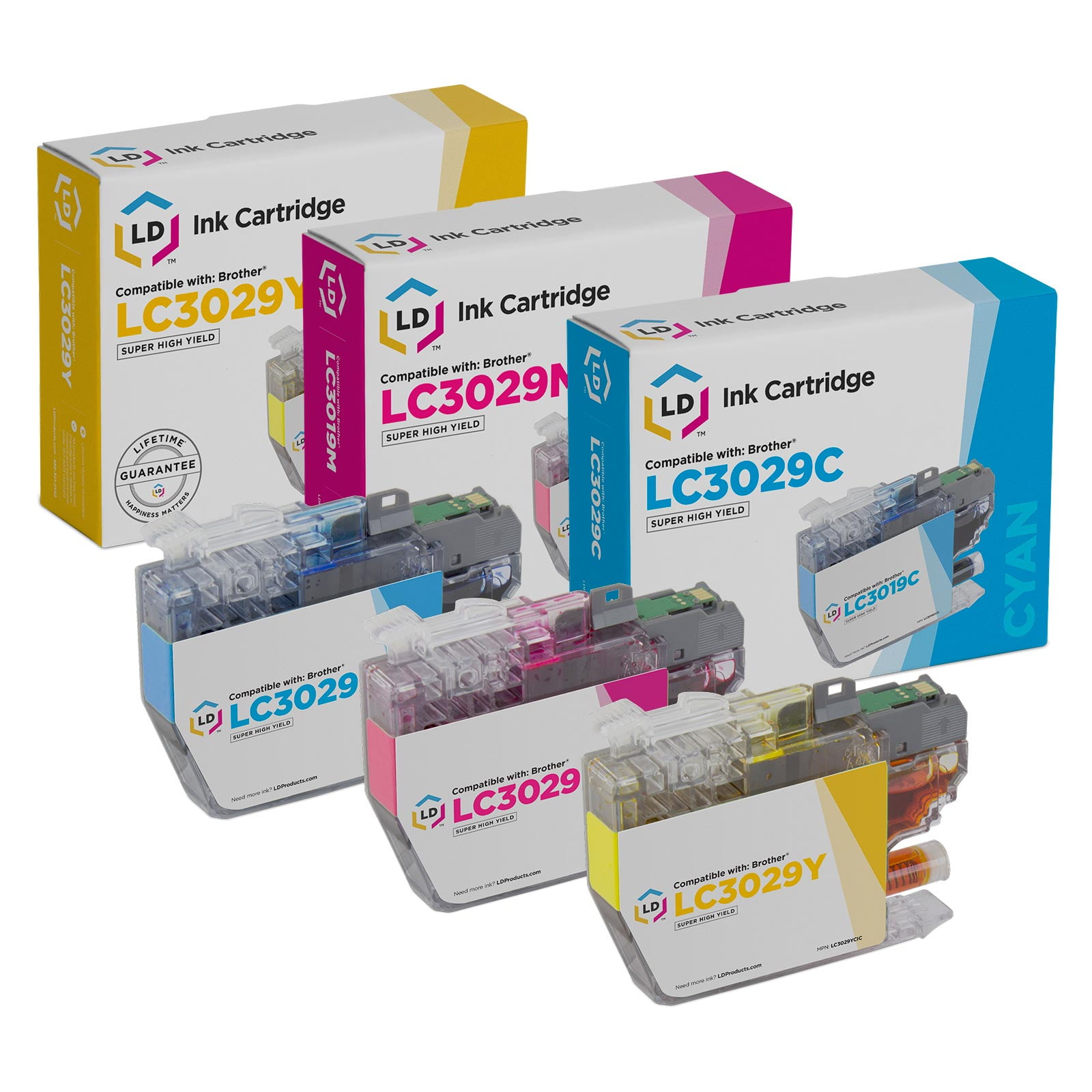 LD Compatible Replacement Brother LC3029 Super HY Ink Cartridges: Cyan ...