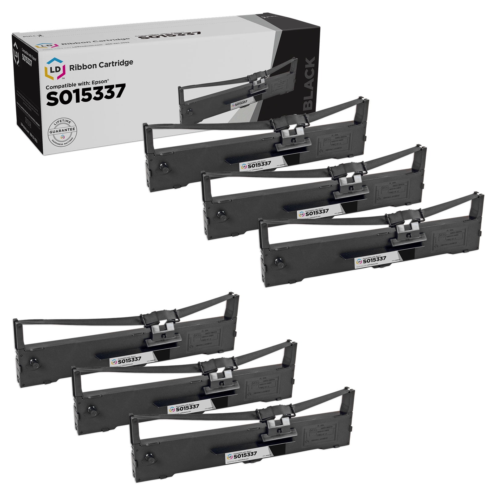 LD Compatible Replacement 6 Pack S015337 Black Ribbon Cartridge for ...
