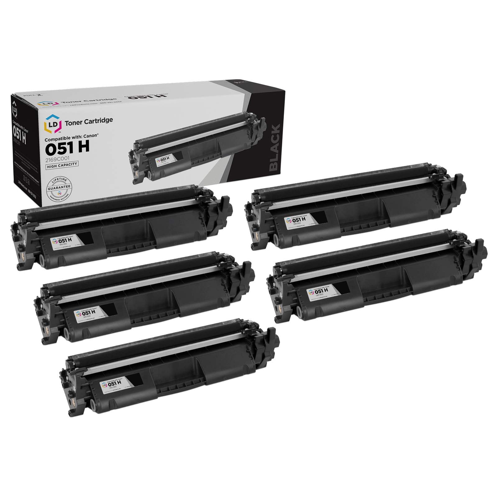 LD Products Compatible Replacement for Canon 051 Black Toner 5PK for ...