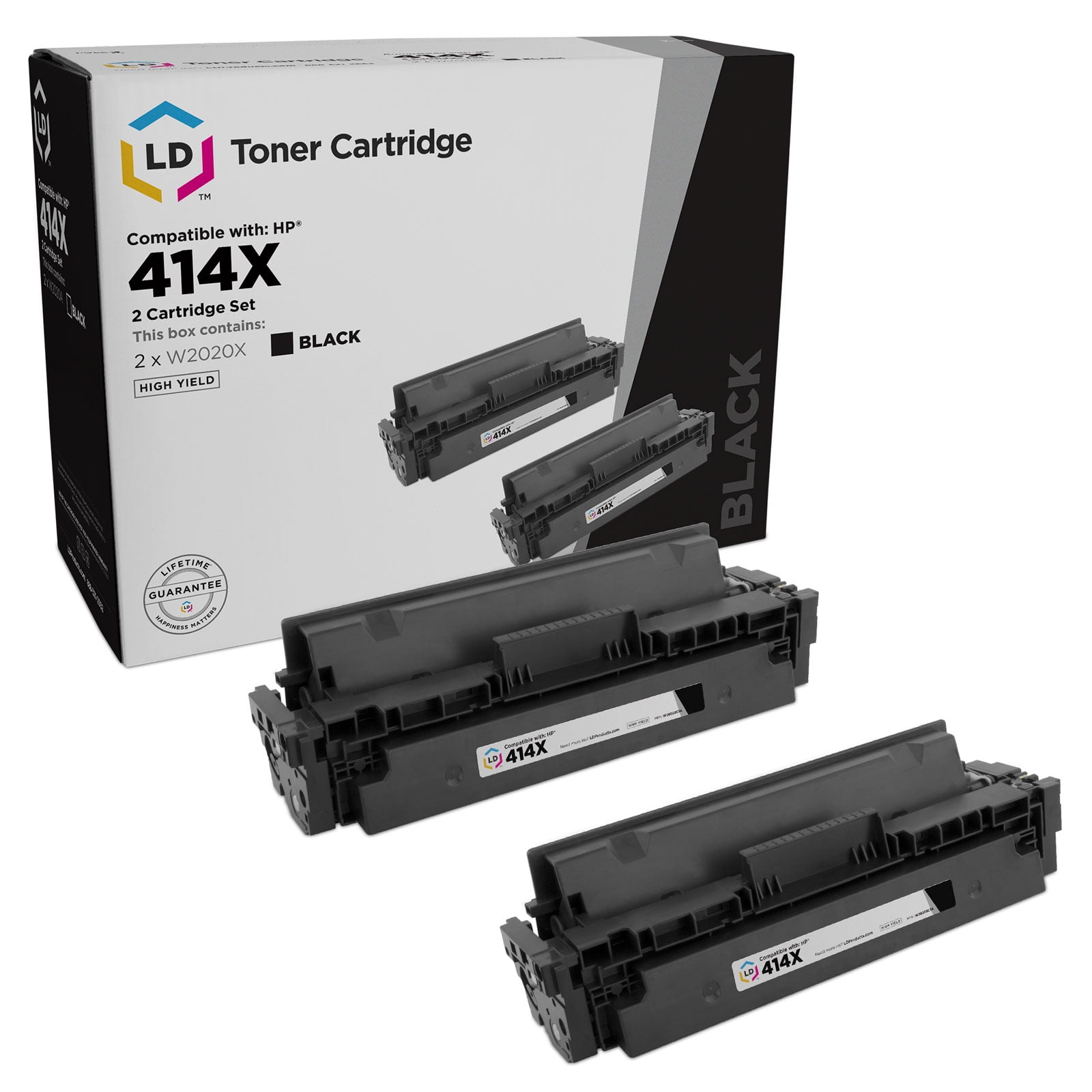LD Products 2PK Compatible Replacement for HP 414X W2020X HY Black ...