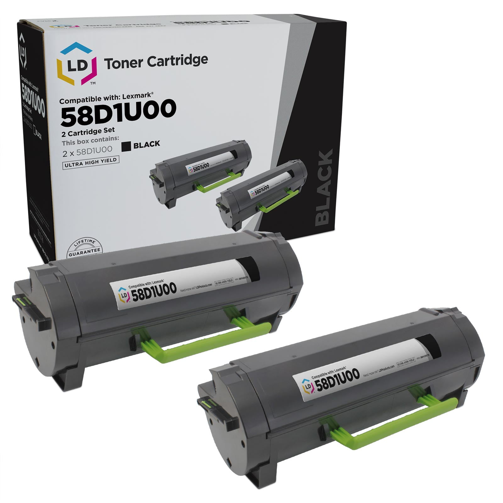 LD Products Compatible Toner Cartridge Replacements for Lexmark 58D1U00 ...
