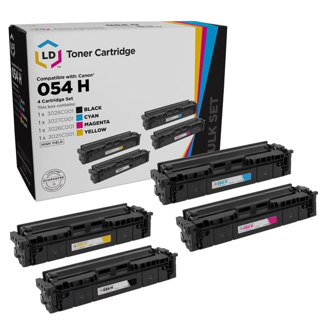 LD Compatible Toner Cartridge Replacements for Canon 054 (Black, Cyan ...