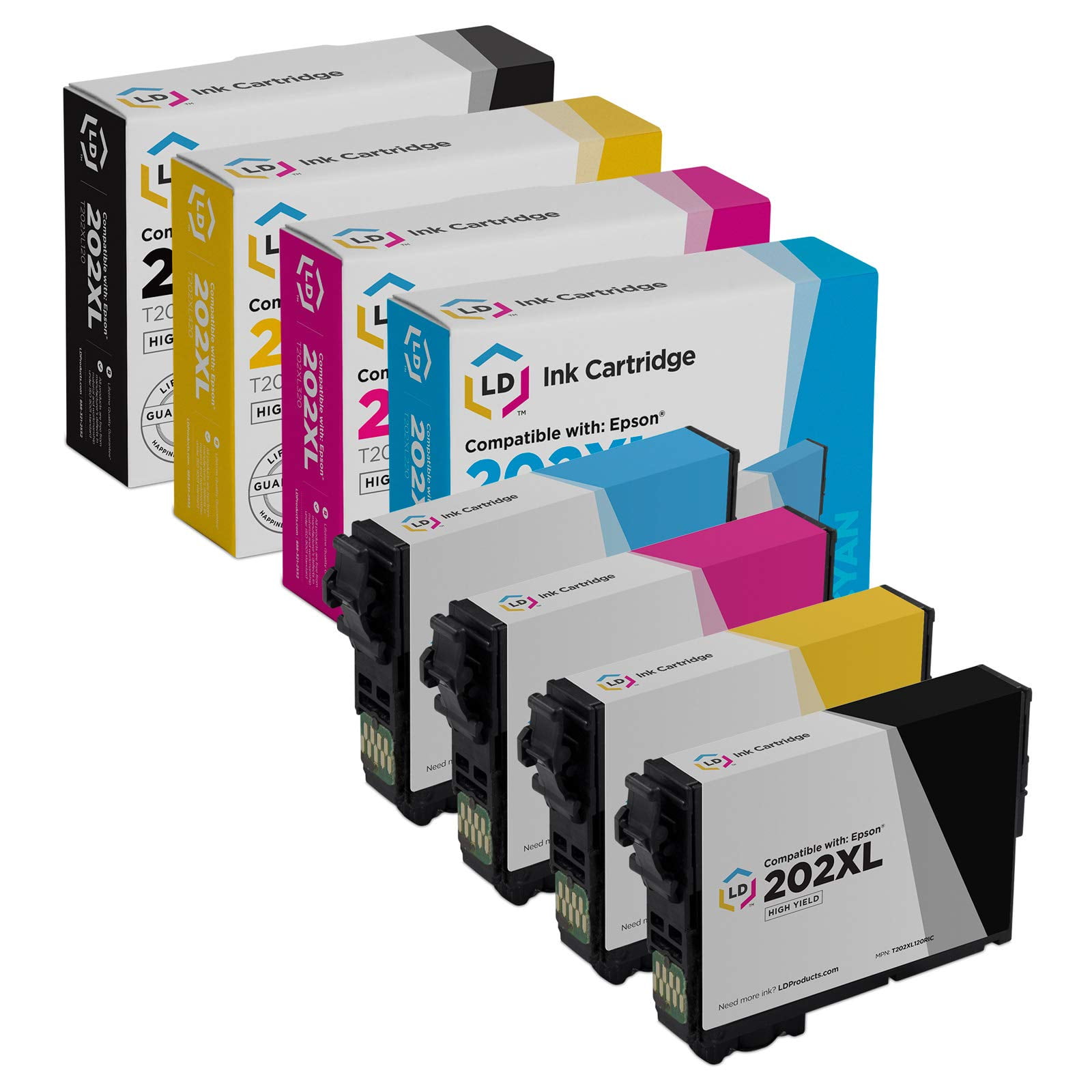 LD Compatible Ink Cartridge Replacements for Epson 202XL HY (Black ...