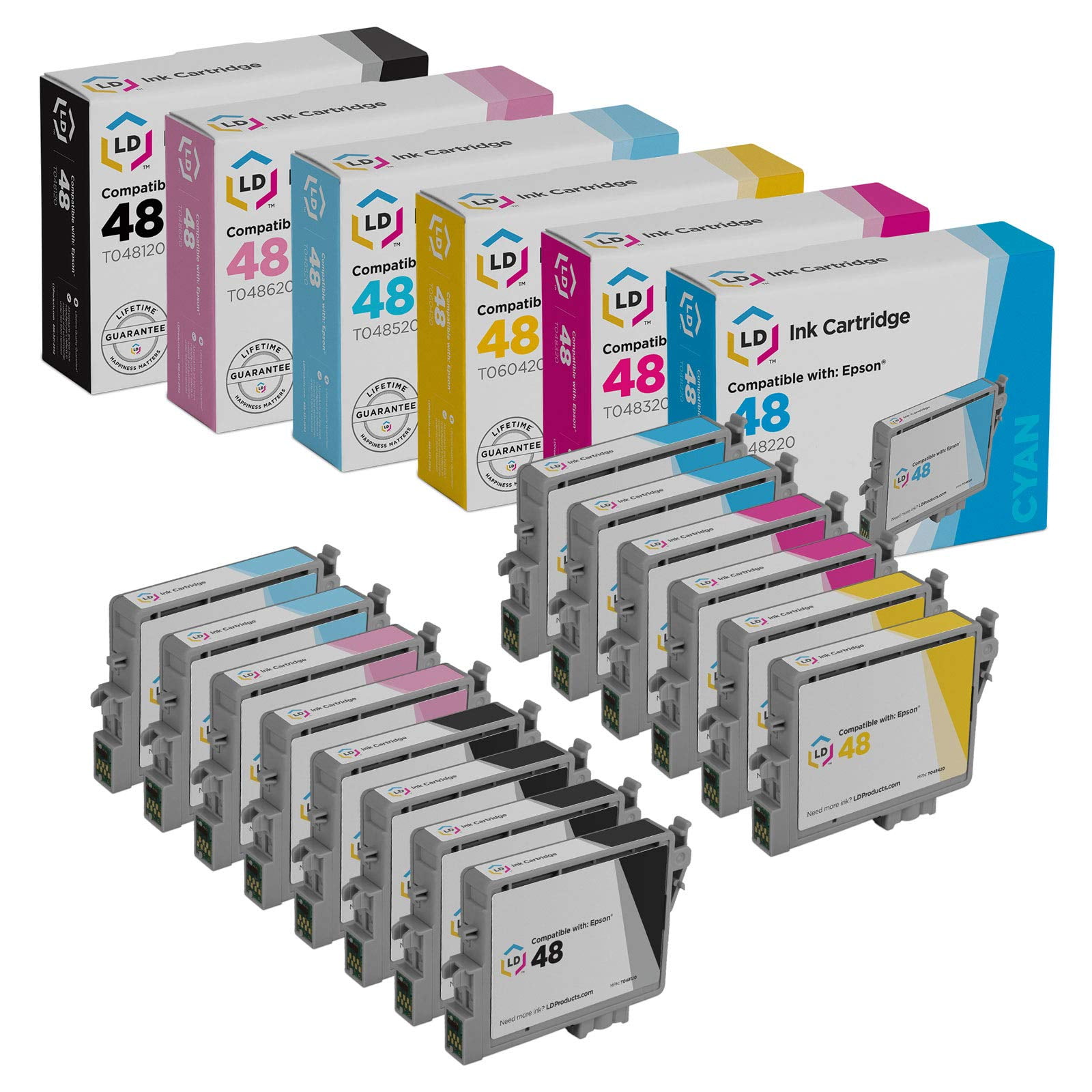 LD Products Reman Ink Cartridge Replacements for Epson 48 (4 Black, 2 ...