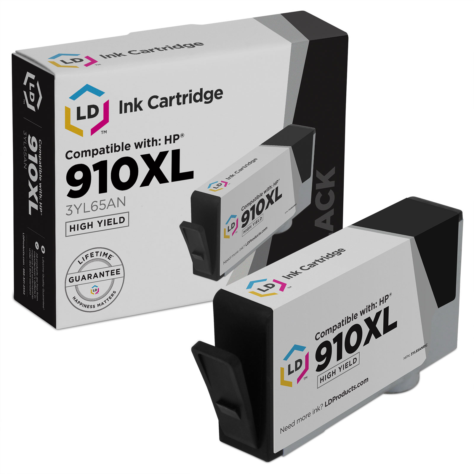 LD Products Compatible Replacement for HP 910XL 3YL65AN Black Ink ...