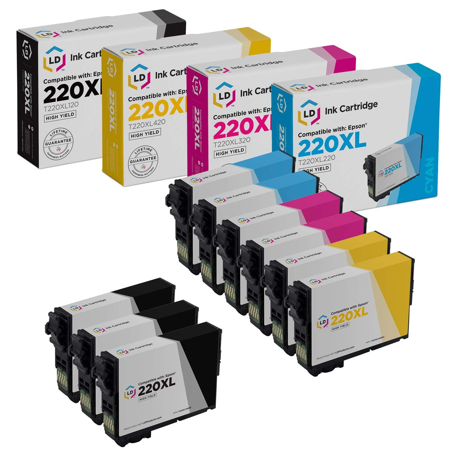 Remanufactured LD Replacement for Epson 220XL High Yield Ink Cartridges ...