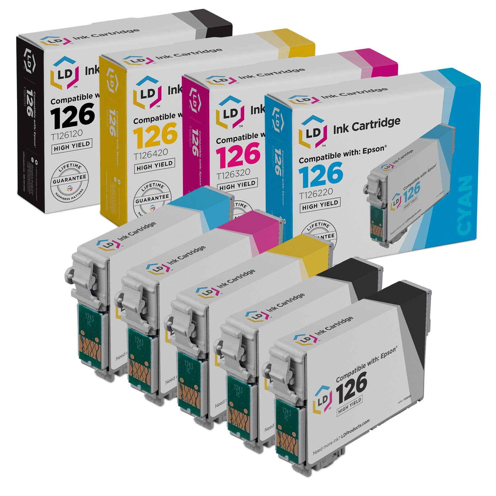 LD Replacement for Epson 126 Ink Cartridge High Capacity 4 Color ...