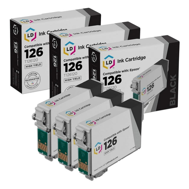 LD Products High Yield Replacement for Epson 126 Black Ink Cartridges ...