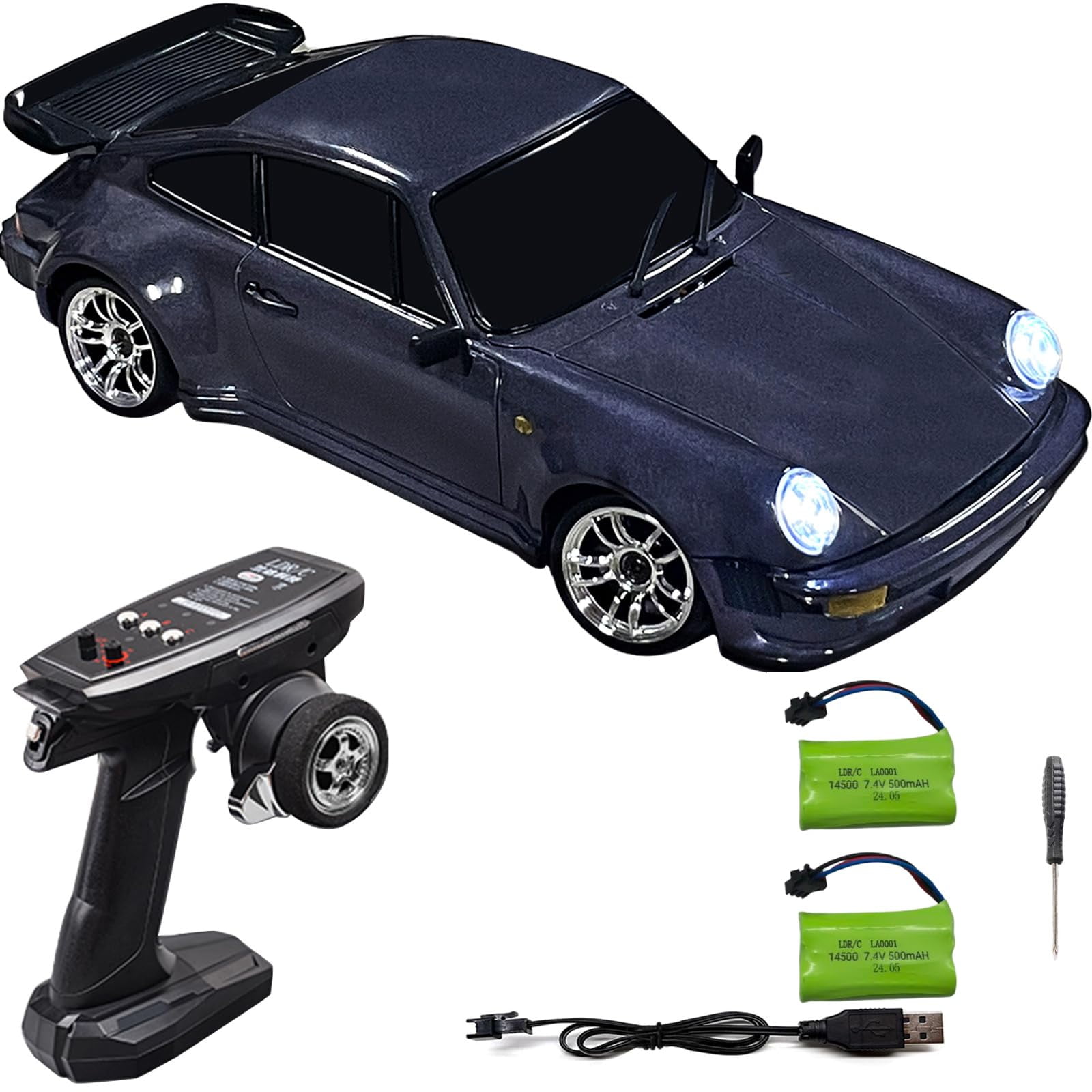 LD1898 1/18 RC Drift Car GTR R34 2.4GHz RWD with Gyroscope on-Road ...