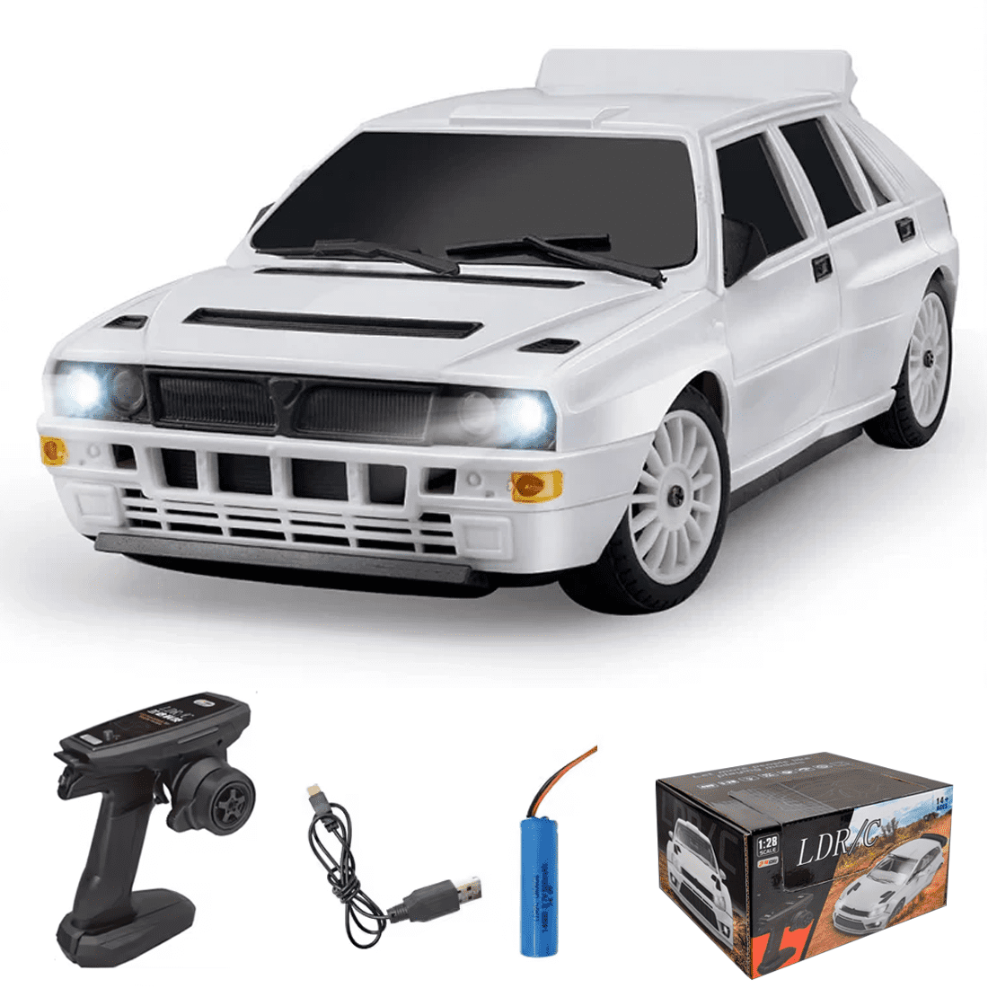 LD2803 RC Drift Car with LED Lights, 1:28 Full Proportional 4WD Drift ...