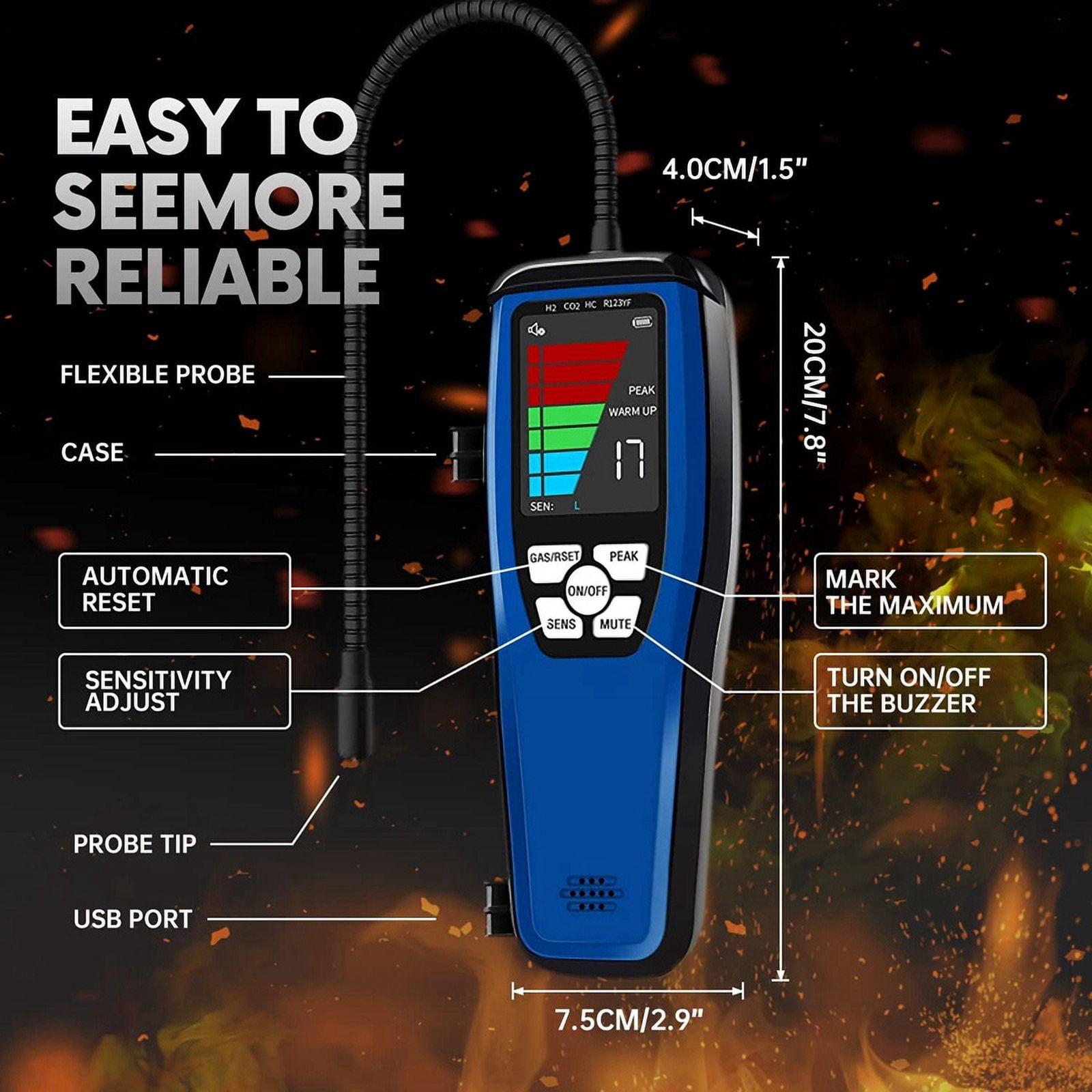 LD600 Freon Leak Detector Combustible Gas Detector Air Conditioning ...