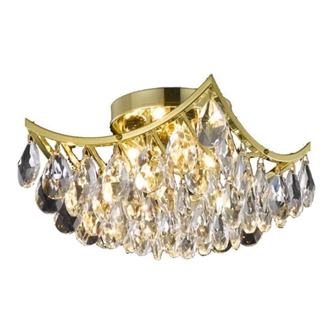LD9800F12G-872 12 in. Clara 4 Lights Flush Mount Ceiling Light, Gold ...