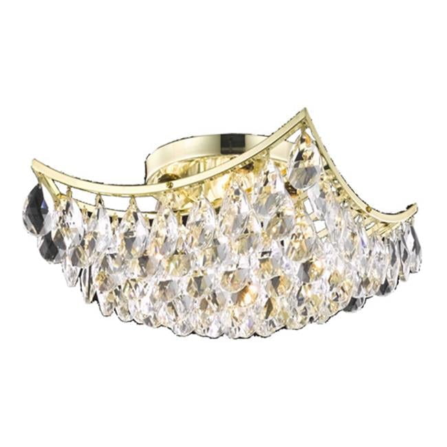 LD9800F14G-872 14 in. Clara 4 Lights Flush Mount Ceiling Light, Gold ...
