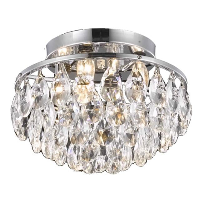 LD9805F14C-872 14 in. Clara 4 Lights Flush Mount Ceiling Light, Chrome ...