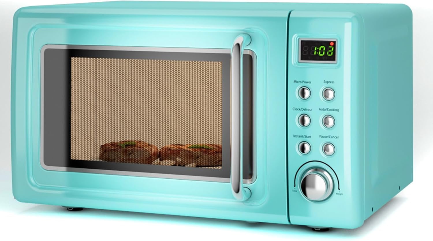 LDAILY 0.7Cu.ft Retro Small Microwave Oven, 700W Compact Countertop ...