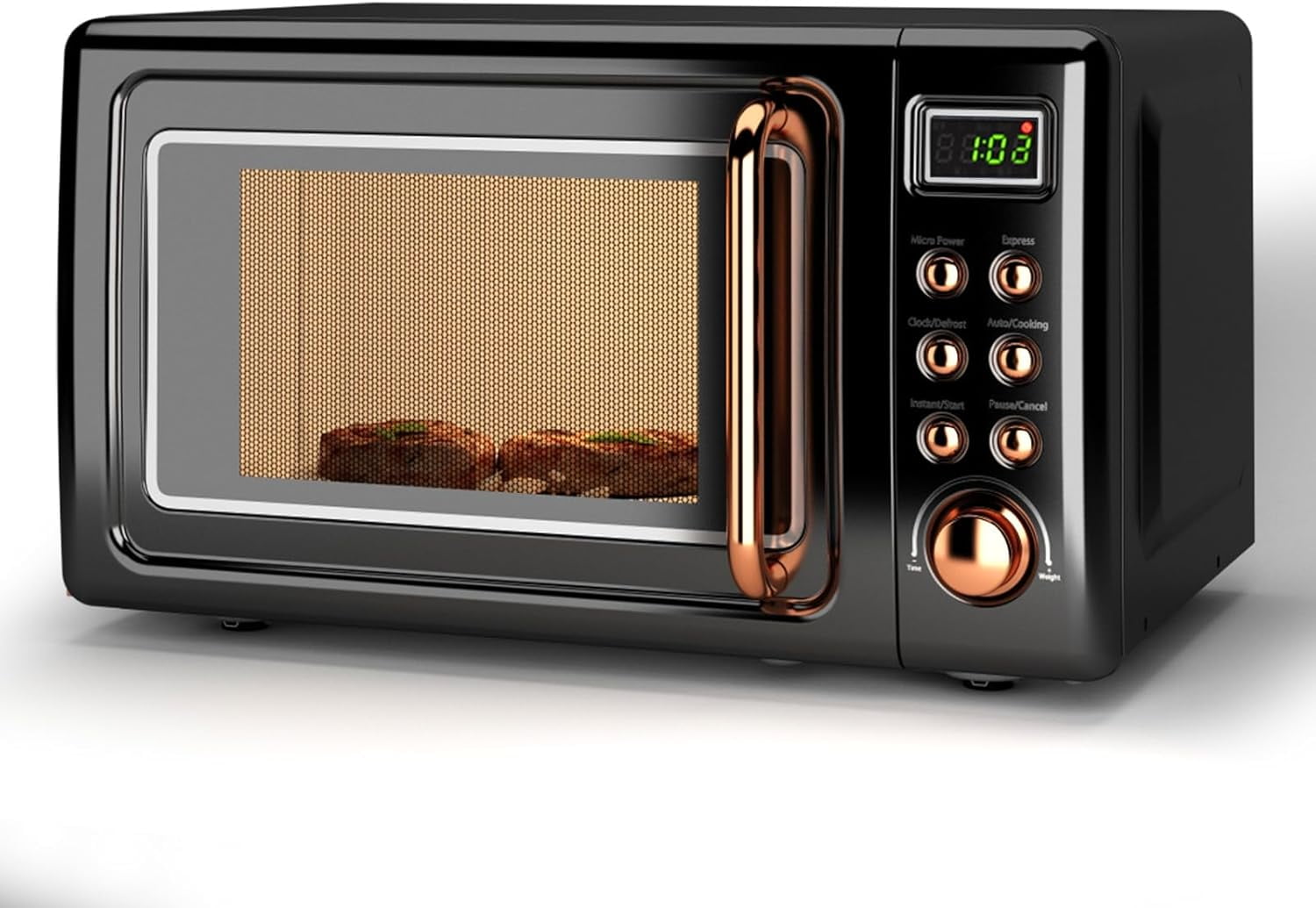 LDAILY 0.7Cu.ft Retro Small Microwave Oven, 700W Compact Countertop ...