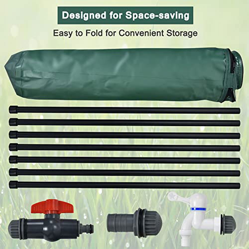 LDAILY 100 Gallon Collapsible Rain Barrel to Collect Rainwater from ...