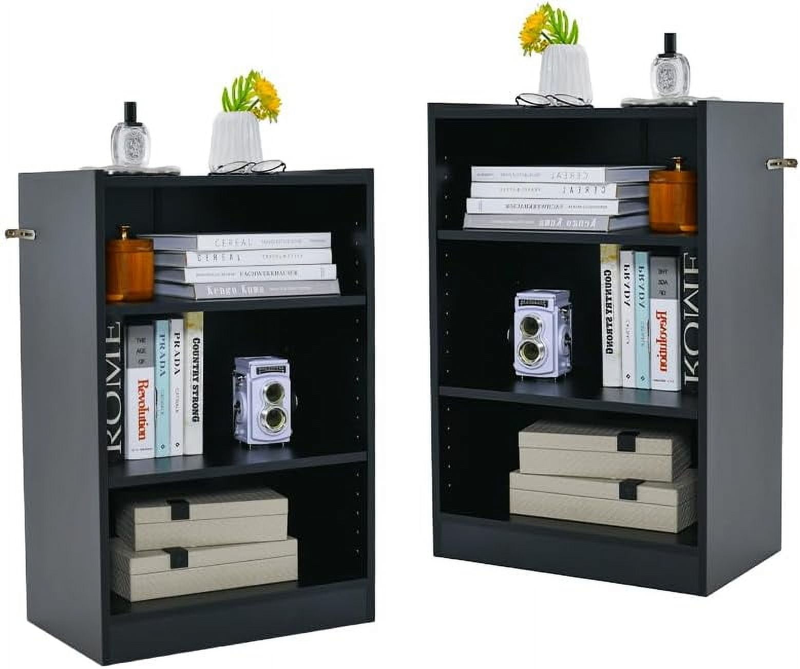 LDAILY 3 Cube Small Bookshelf, 3-Tier Modern Bookcase, Open Display ...
