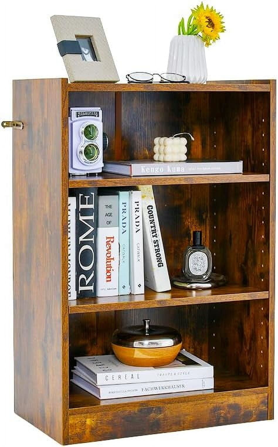 LDAILY 3 Cube Small Bookshelf, 3-Tier Modern Bookcase, Open Display ...