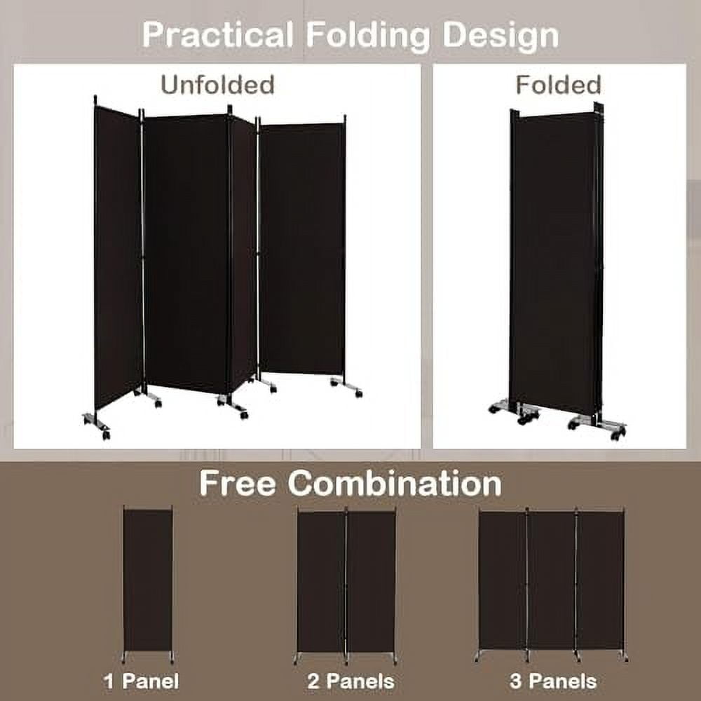 LDAILY 4 Panels Folding Room Divider, 6FT Tall Fabric Privacy Screen w ...