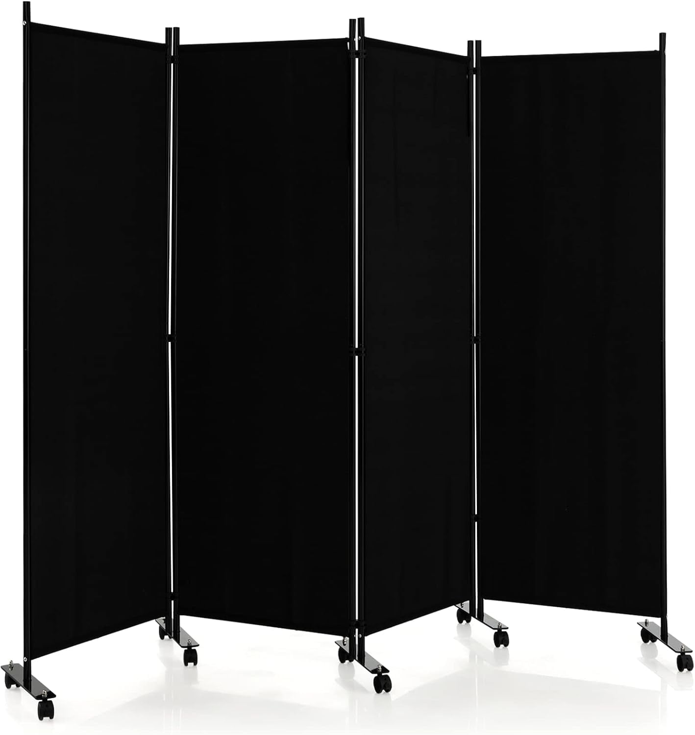 LDAILY 4 Panels Folding Room Divider, 6FT Tall Fabric Privacy Screen w ...