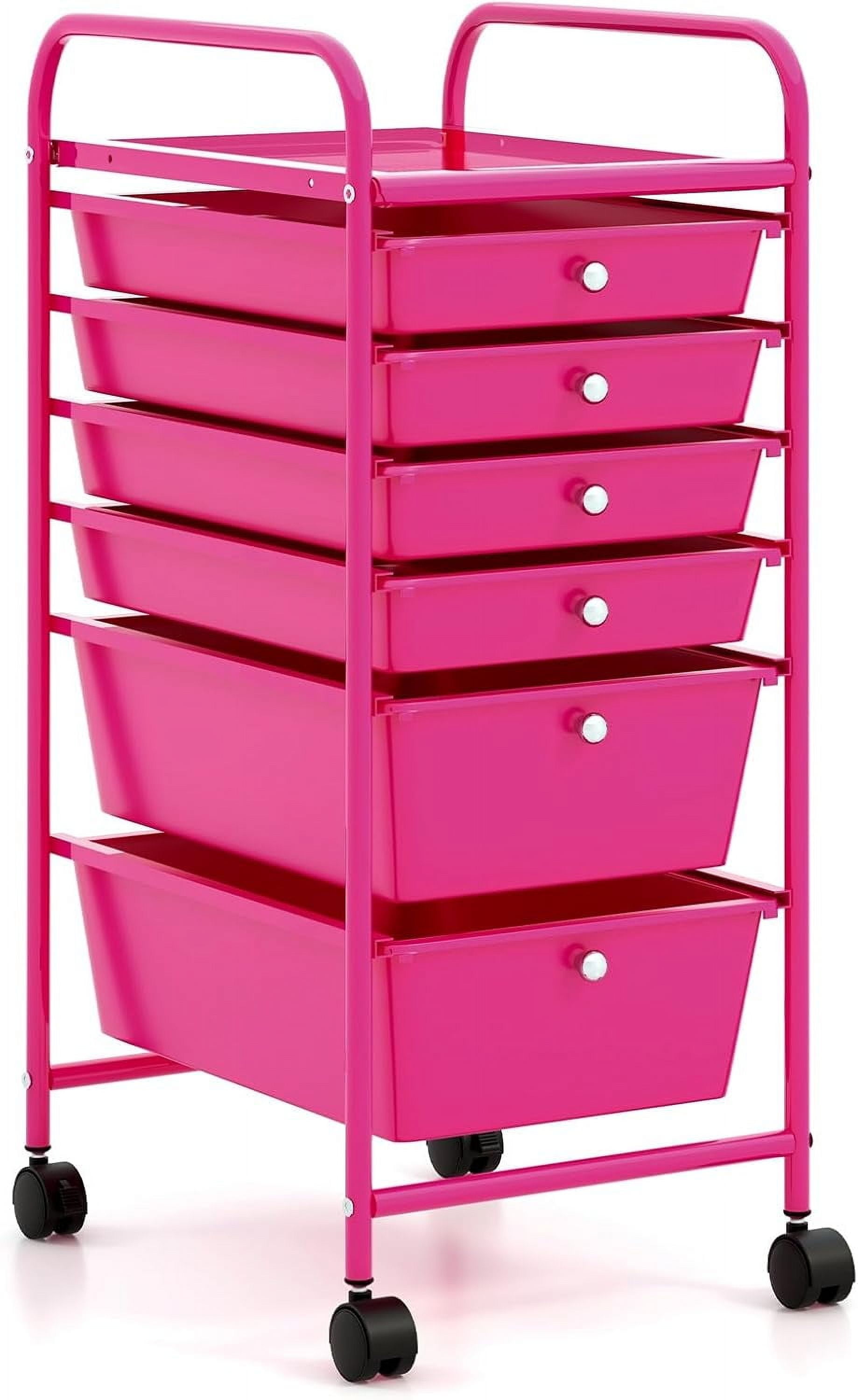LDAILY 6 Drawers Rolling Storage Cart, Mobile Utility Storage Organizer ...