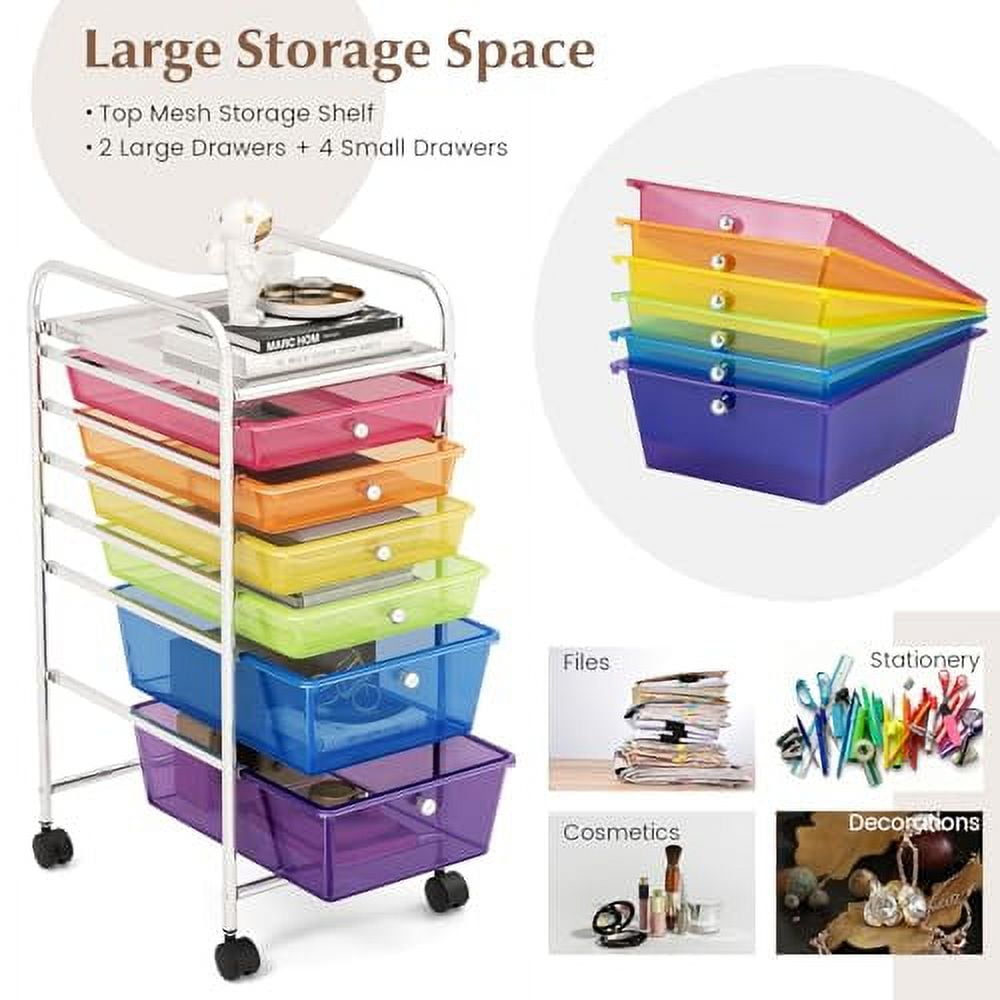 LDAILY 6 Drawers Rolling Storage Cart , Mobile Utility Storage ...