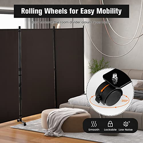 LDAILY 6 Panel Room Divider, 5.6Ft Tall Folding Privacy Screen with ...