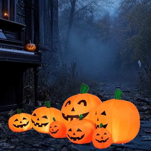 LDAILY 7.5FT Halloween Inflatables Decorations Pumpkin, 7 Decorative ...