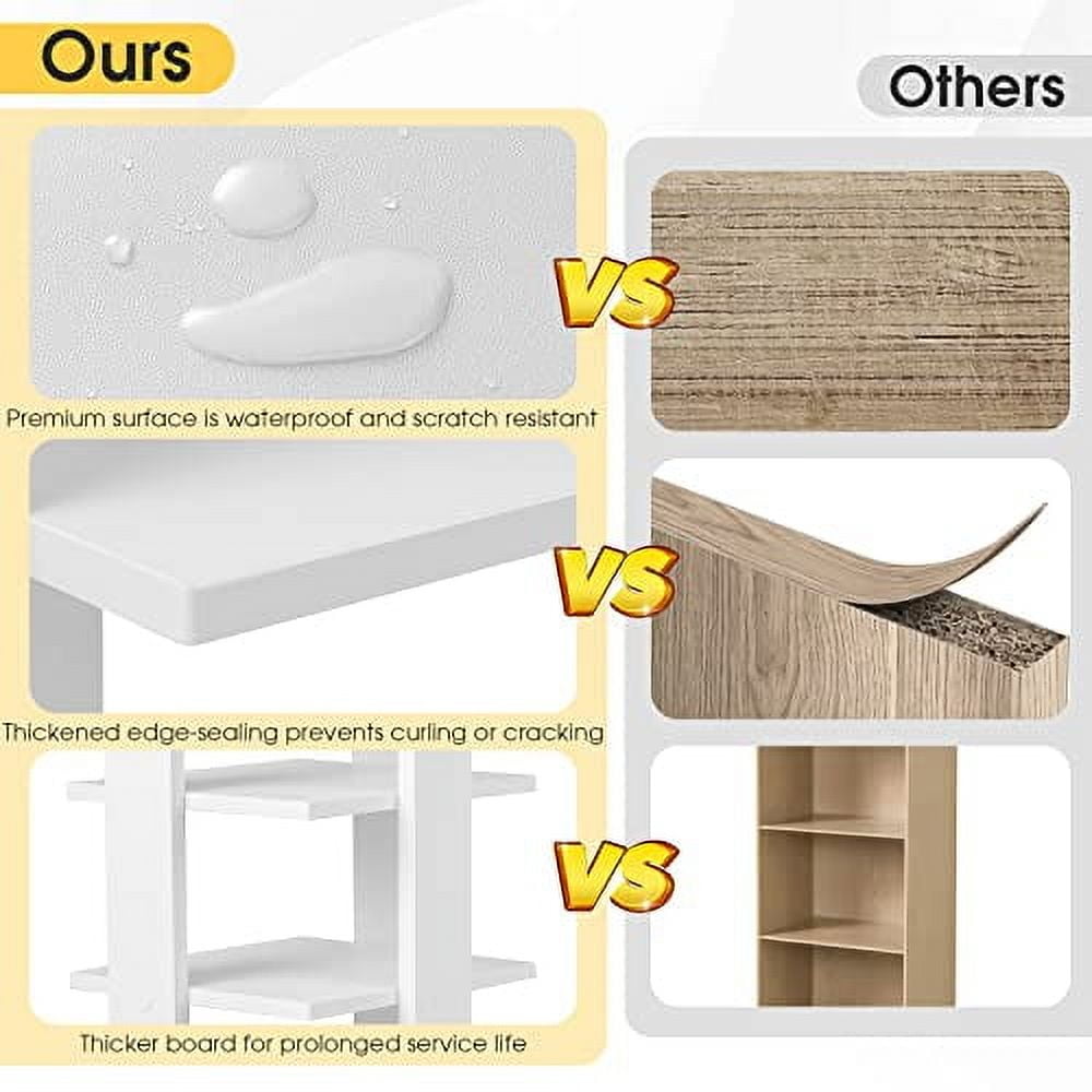 LDAILY 7-Tier Vertical Shoe Rack, Tall Narrow Shoe Storage Stand with ...