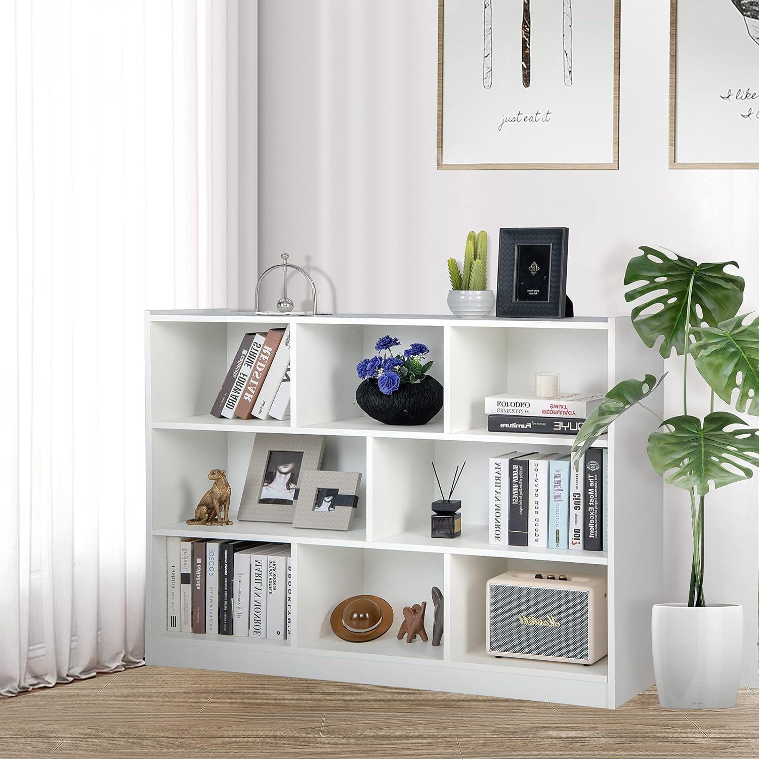 LDAILY 8 Cube Bookshelf: 3-Tier Storage Cabinet with Anti-Tipping ...