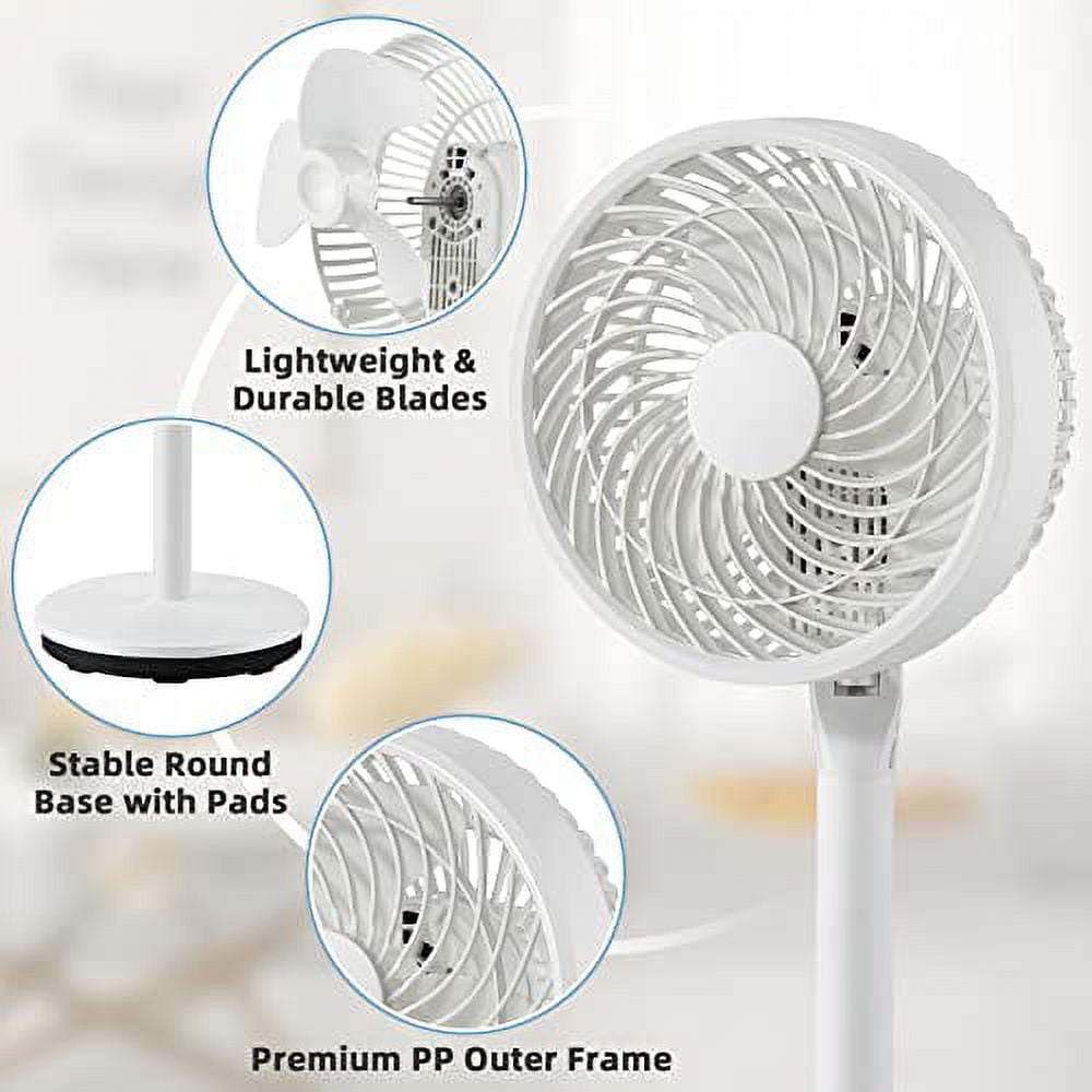 LDAILY 9" Pedestal Fan with Remote, Oscillating Air Circulator Fan w/ 3 ...