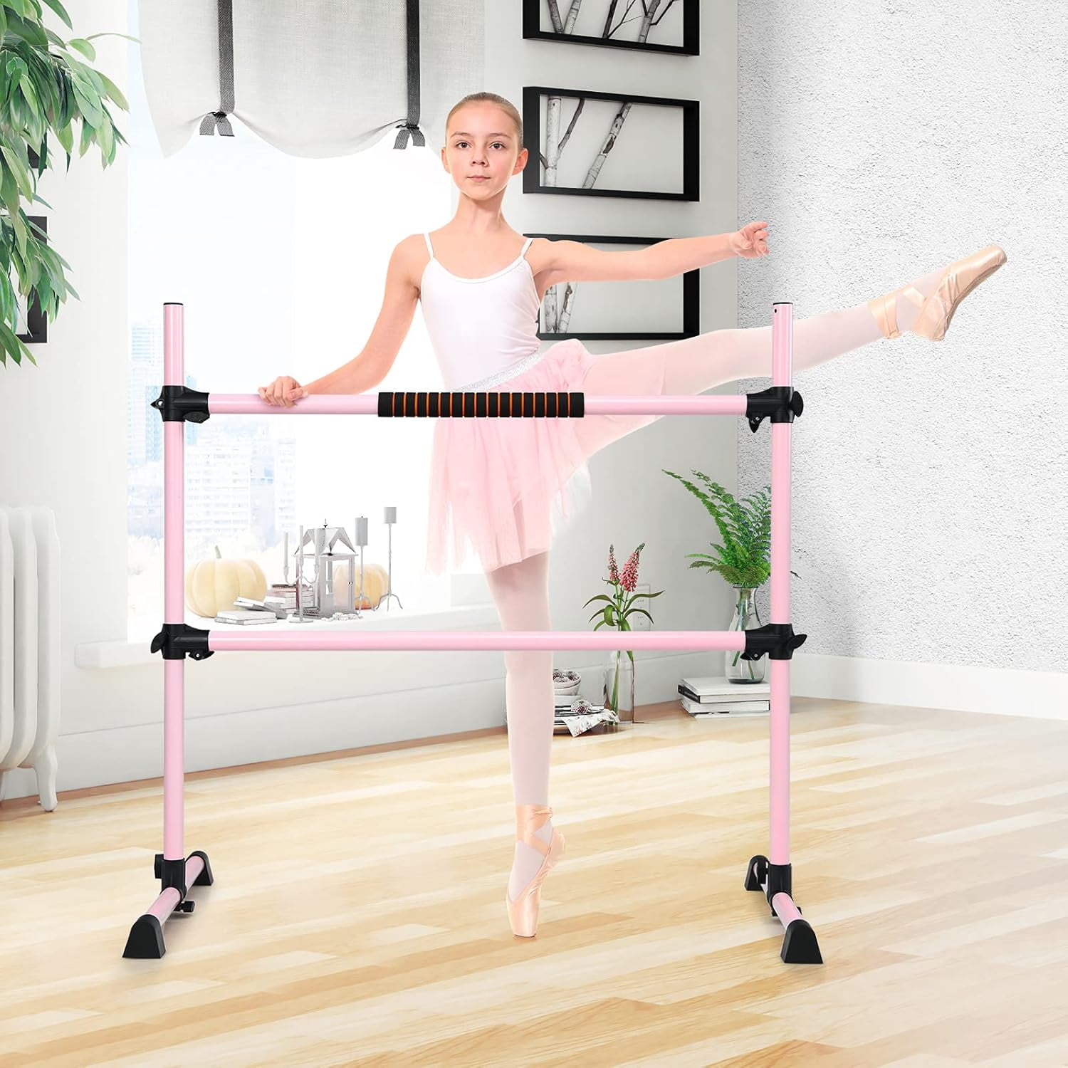 LDAILY Ballet Barre Portable for Home or Studio, Height Adjustable ...