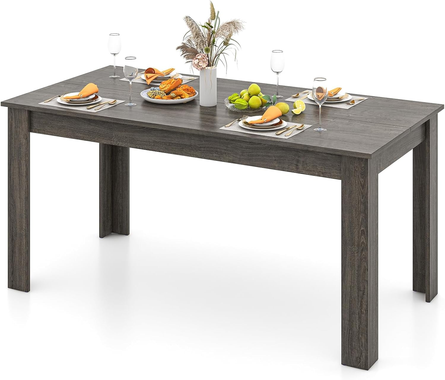 LDAILY Dining Table, Modern Dining Room Table for 4-6 People, 63 ...