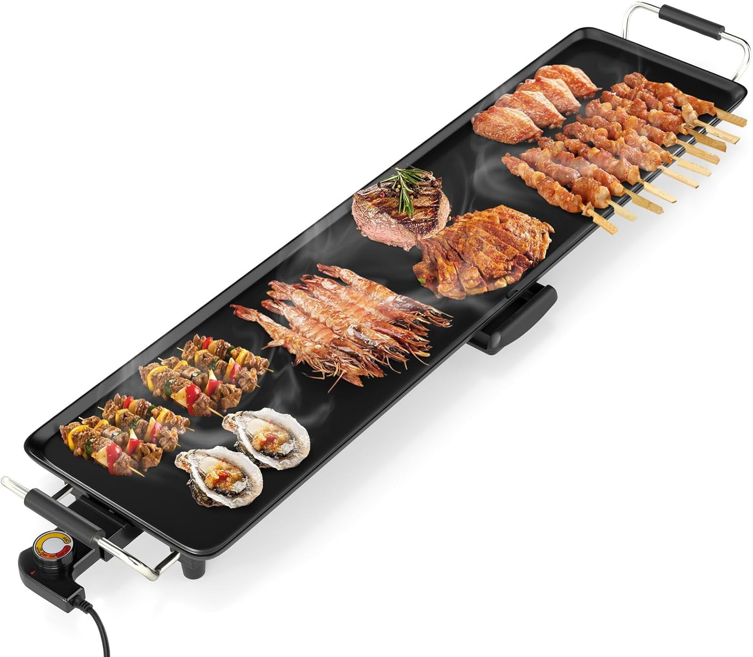 LDAILY Extra Large Nonstick Electric Griddle, Teppanyaki Grill BBQ W/ 4 ...