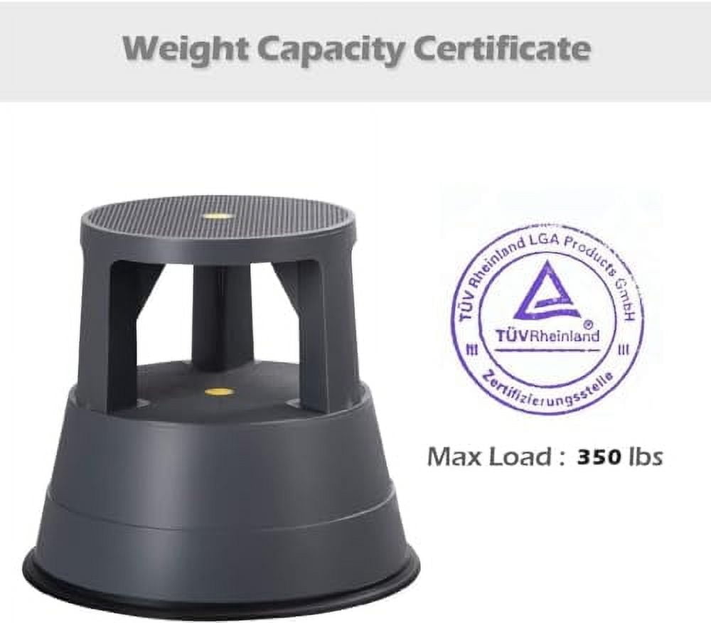 LDAILY Rolling Step Stools with Wheels, Kick Step Stool Holds up to 350 ...