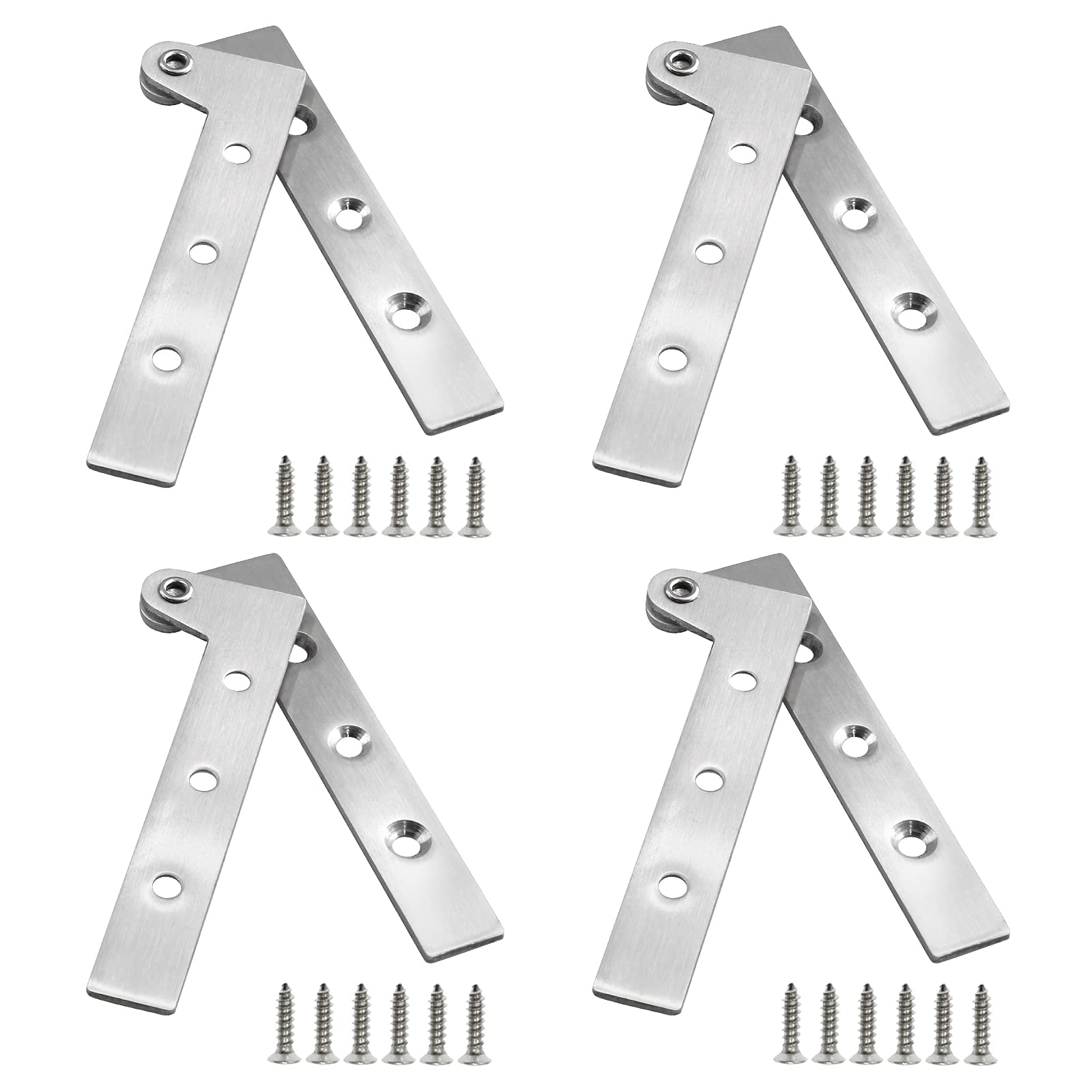 LDEXIN 4Pcs 4 Inch 360 Degree Rotatable Door Pivot Hinges, Stainless ...
